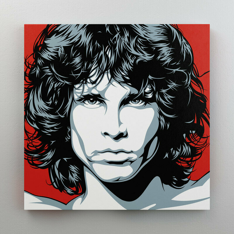 Интерьерная картина на холсте "The Doors - Джим Моррисон" размер 25x25 см