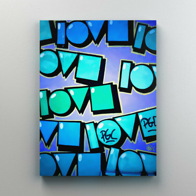 Интерьерная картина на холсте "Граффити значки", размер 45x60 см