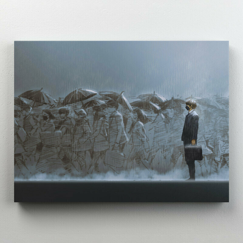 Интерьерная картина на холсте "Аниме один против системы" размер 60x45 см