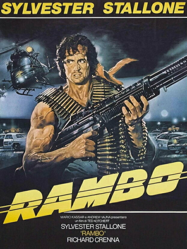 Плакат, постер Rambo, Рэмбо: Сильвестр Сталлоне на бумаге, размер 21х30см