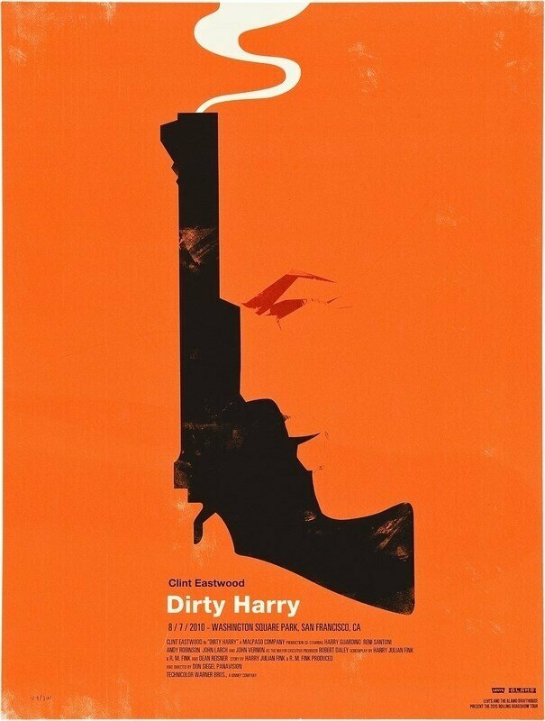 Плакат, постер Грязный Гарри (Dirty Harry), Дон Сигел на холсте, размер 42х60см