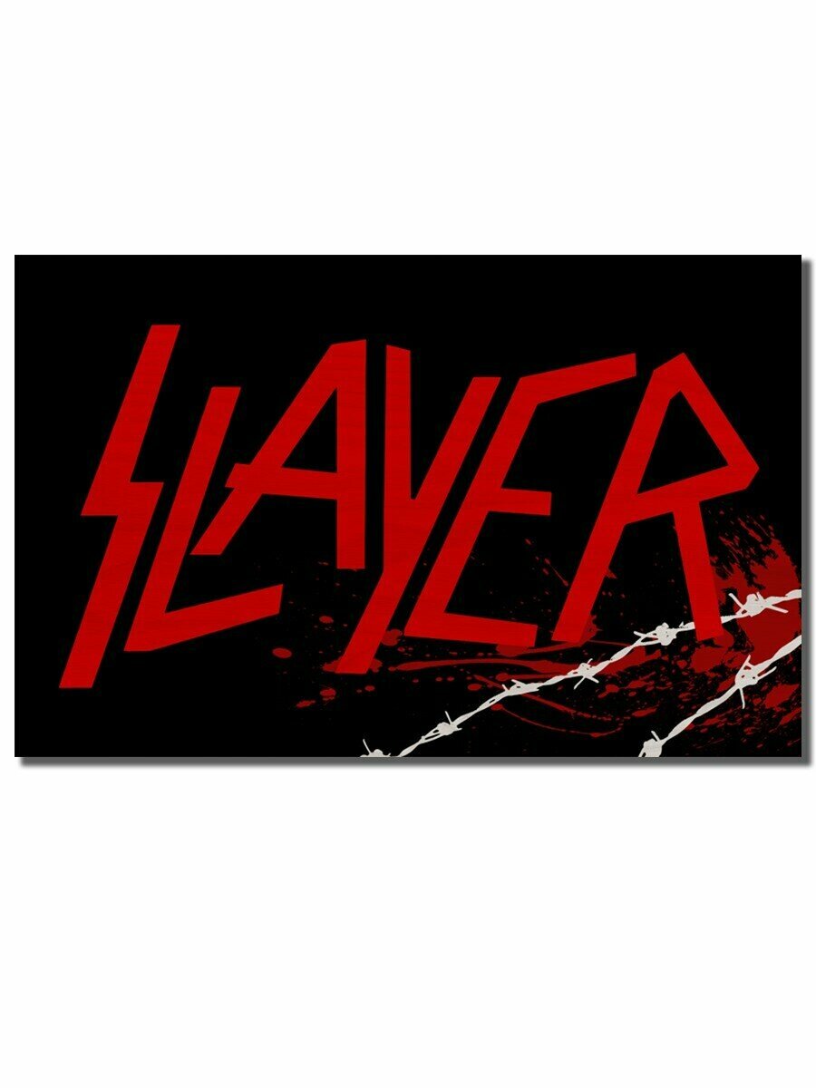 Картина интерьерная на дереве, рисунок музыка slayer слэйер - 5248 Г