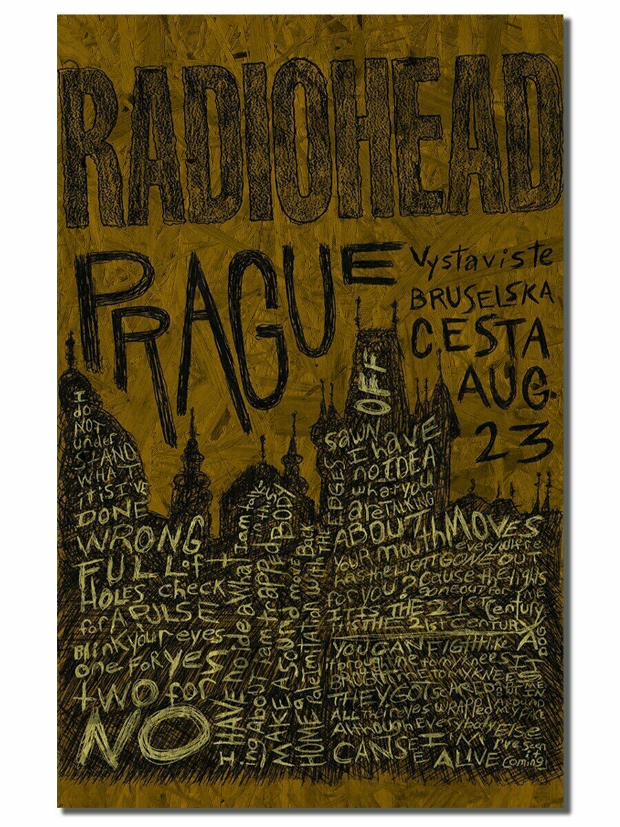 Картина интерьерная на рельефной доске, рисунок музыка radiohead радиохед, том йорк - 5349 В