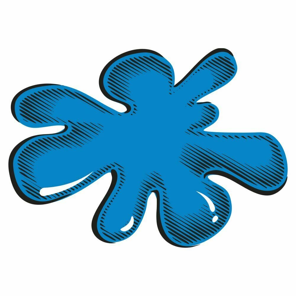 Наклейка "Клякса" (средняя), 100х55мм, синяя, Арт рэйсинг