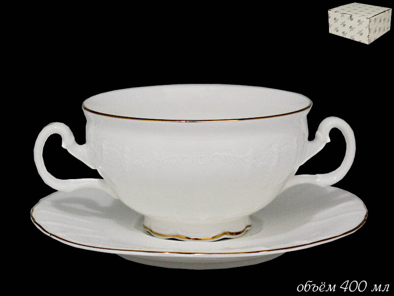 Бульонница 400 мл MARIA GOLD в подарочной упаковке Фарфор 226-134 118-226-134