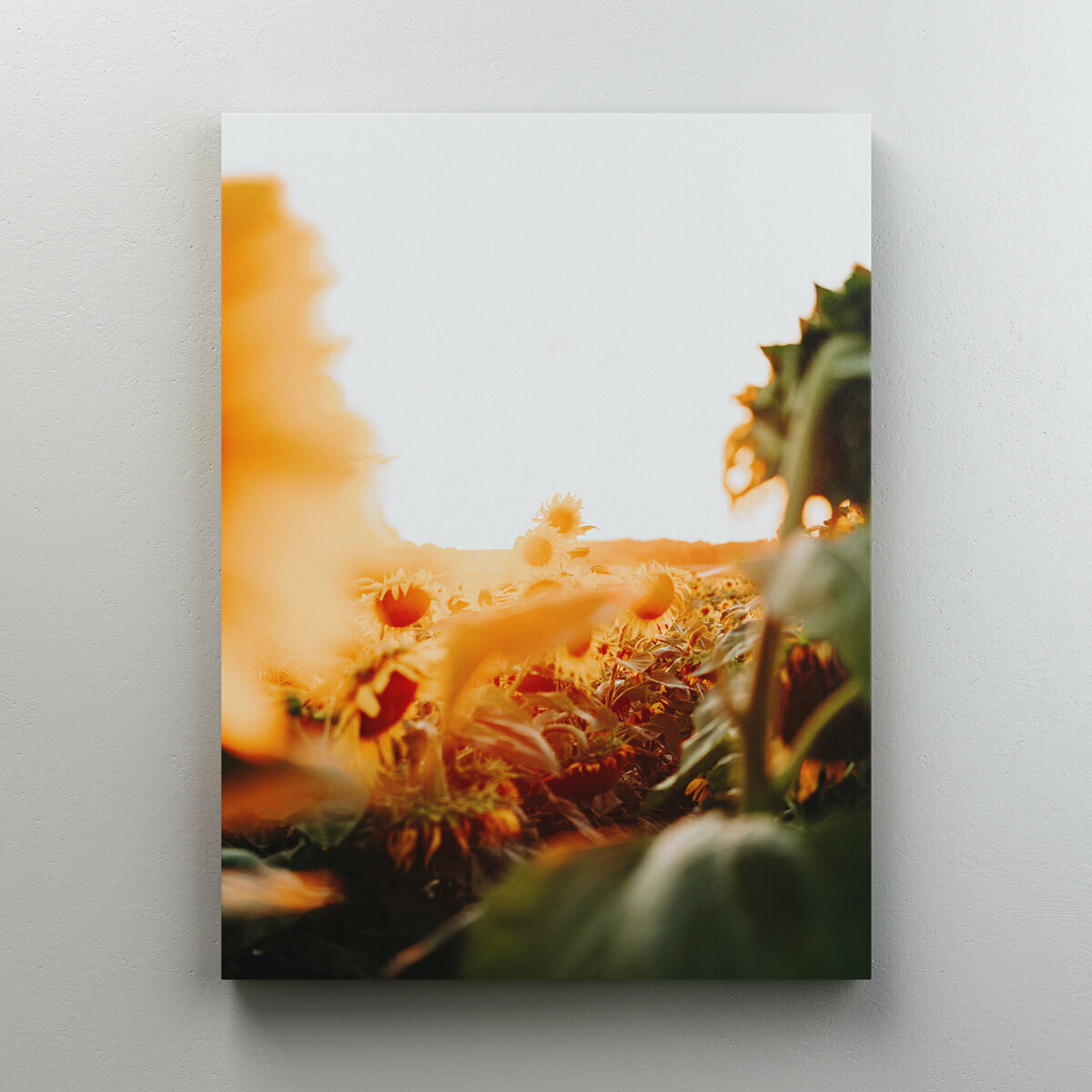 Интерьерная картина на холсте "Закат в поле" пейзаж, размер 22x30 см