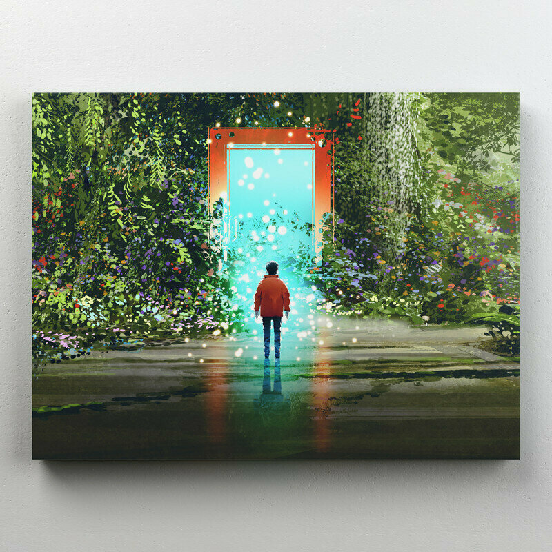 Интерьерная картина на холсте "Портал в мир растений" размер 40x30 см