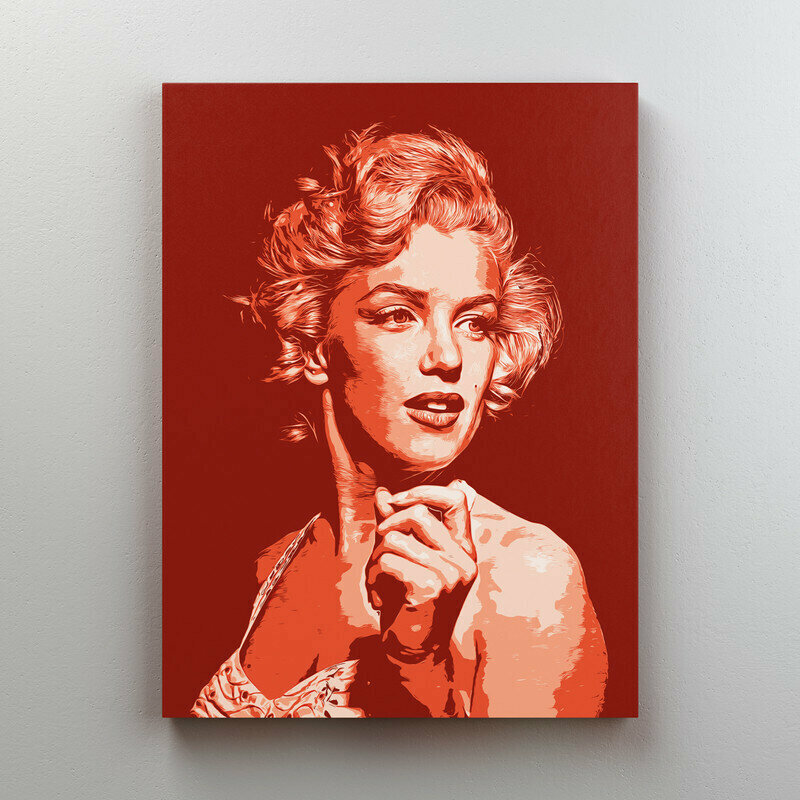 Интерьерная картина на холсте "Портрет Мерлин Монро" размер 22x30 см
