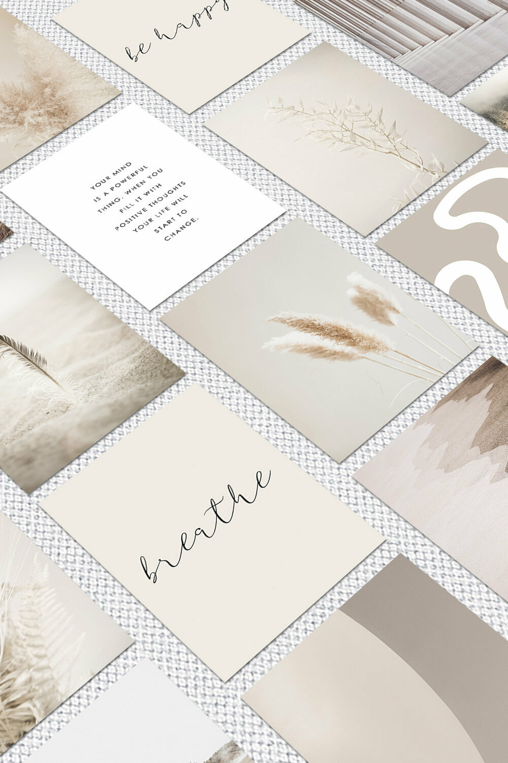 Постеры для интерьера Postermarkt, Набор постеров 20 шт, 15х21 см, Коллаж Бежевый