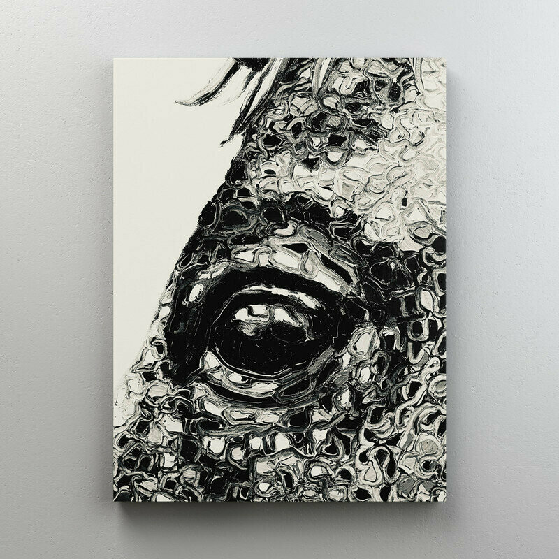 Интерьерная картина на холсте "Абстрактная живопись - конь", размер 30x40 см