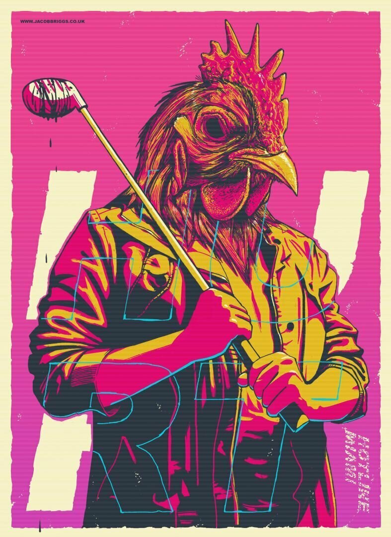 Плакат, постер Хотлайн Майами/Hotline Miami на бумаге, размер 30х42см