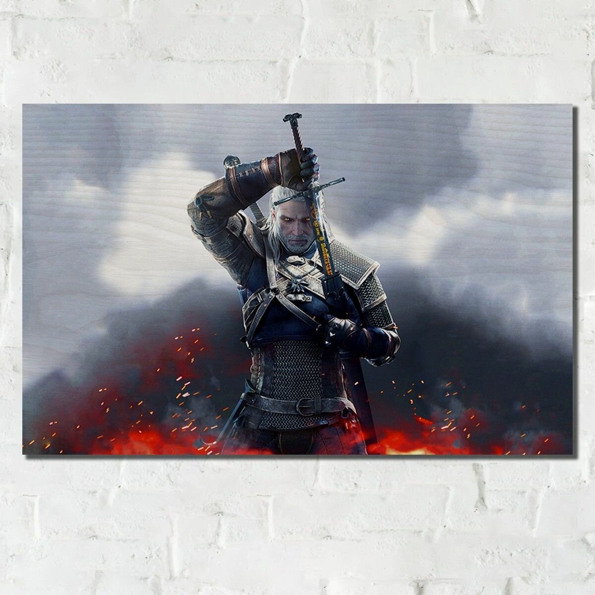 Картина интерьерная на дереве Witcher 3 Wild Hunt Ведьмак, Рпг, фэнтези - 14386
