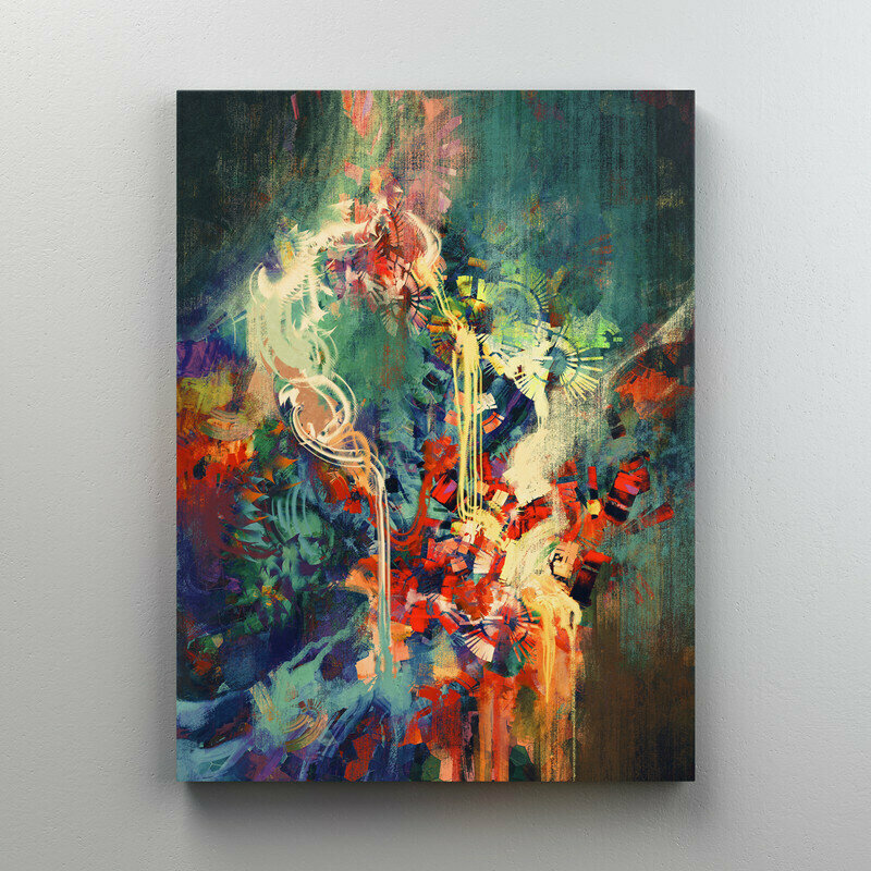 Интерьерная картина на холсте "Абстрактная живопись - тающие цвета" размер 30x40 см