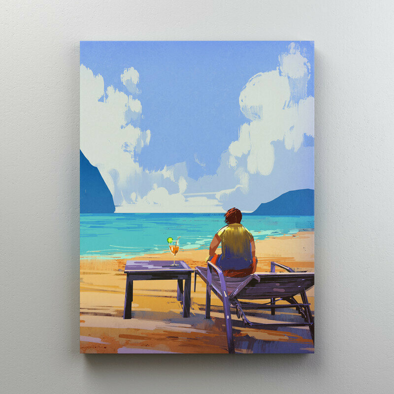 Интерьерная картина на холсте "Отдых на пляже" размер 30x40 см