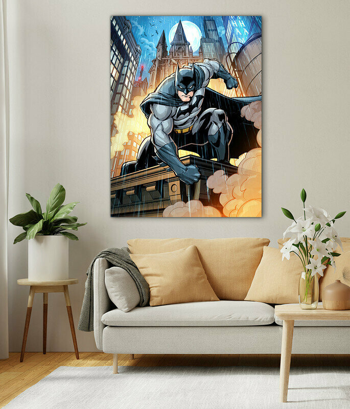 Интерьерная картина на холсте "Бэтмен арт комиксы" размер 22x30 см