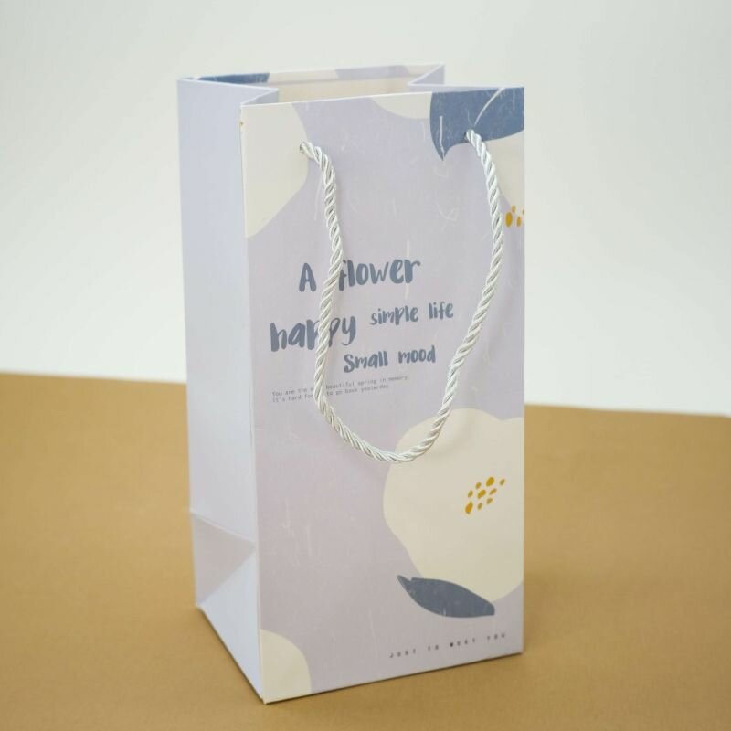 Айлайк Пакет подарочный (S) «A flower happy», blue (12*10*24.5)