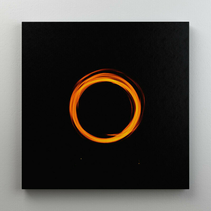 Интерьерная картина на холсте "Круг из огненных искр" размер 60x60 см