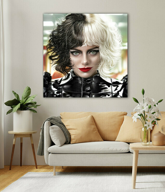 Интерьерная картина на холсте "Круэлла - Эмма Стоун арт" размер 60x60 см