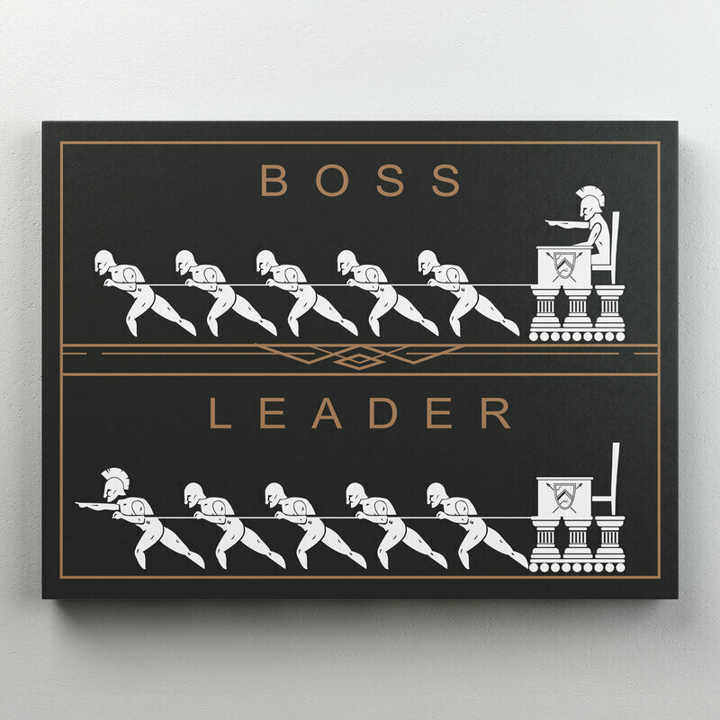 Интерьерная картина на холсте "Бизнес мотиватор - Босс или Лидер" размер 60x45 см