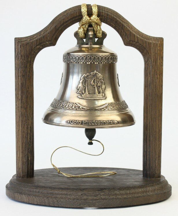 Колокол бронзовый на подставке "Гото Предестинация" d12 см, 1 кг