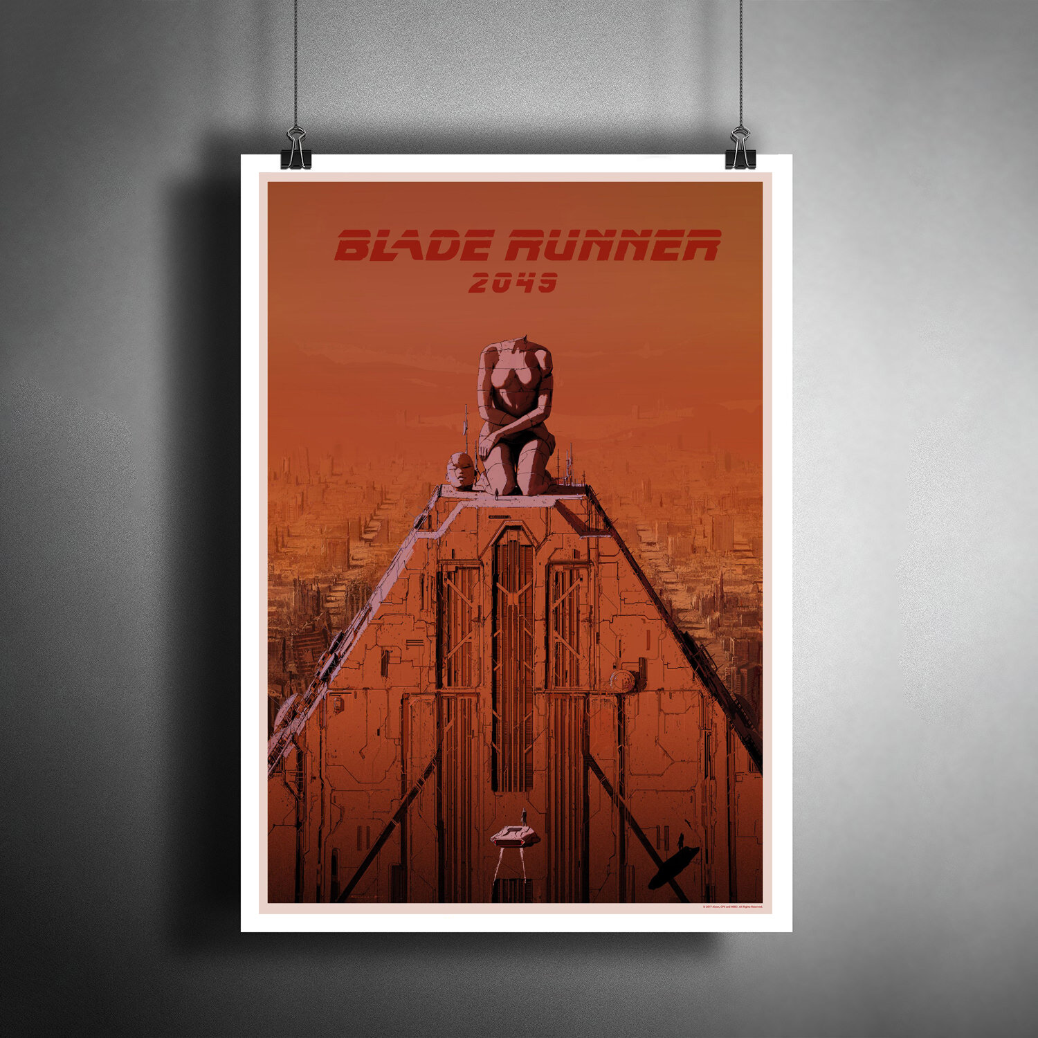 Постер плакат для интерьера "Фильм: Бегущий по лезвию 2049. Райан Гослинг, Харрисон Форд"/ A3 (297 x 420 мм)