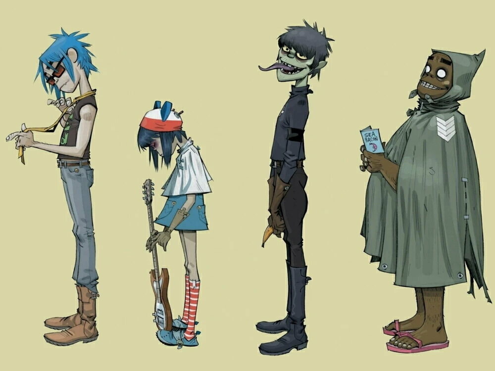 Плакат, постер Gorillaz, Гориллаз на бумаге, размер 30х42см