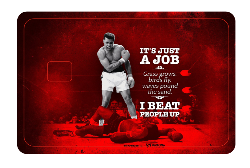 Наклейка на банковскую карту, стикер на карту, маленький чип, мемы, приколы, комиксы, стильная наклейка мемы, Мухаммед Али