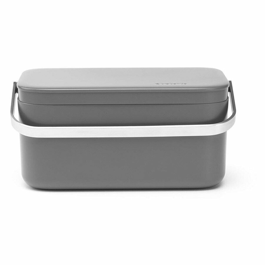 Контейнер для пищевых отходов Brabantia 1,8 л, 10,7х22х12,6см, переносной, пластик, темно-серый