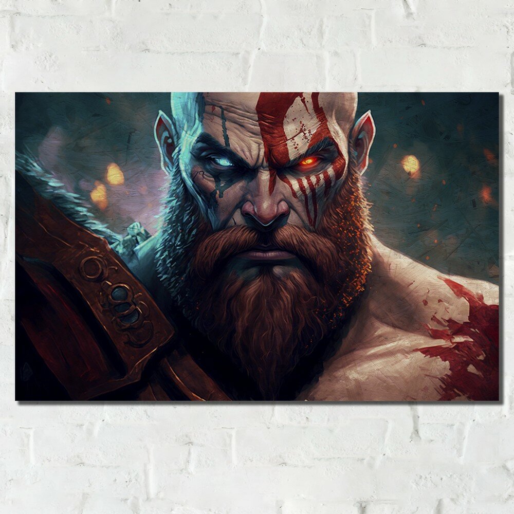 Картина интерьерная на рельефной доске ОСП Игра God Of War Ragnarok - 17115