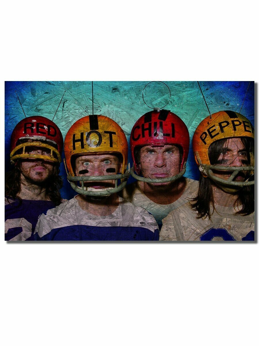 Картина интерьерная на рельефной доске, рисунок музыка rhcp red hot chili peppers - 5382 Г