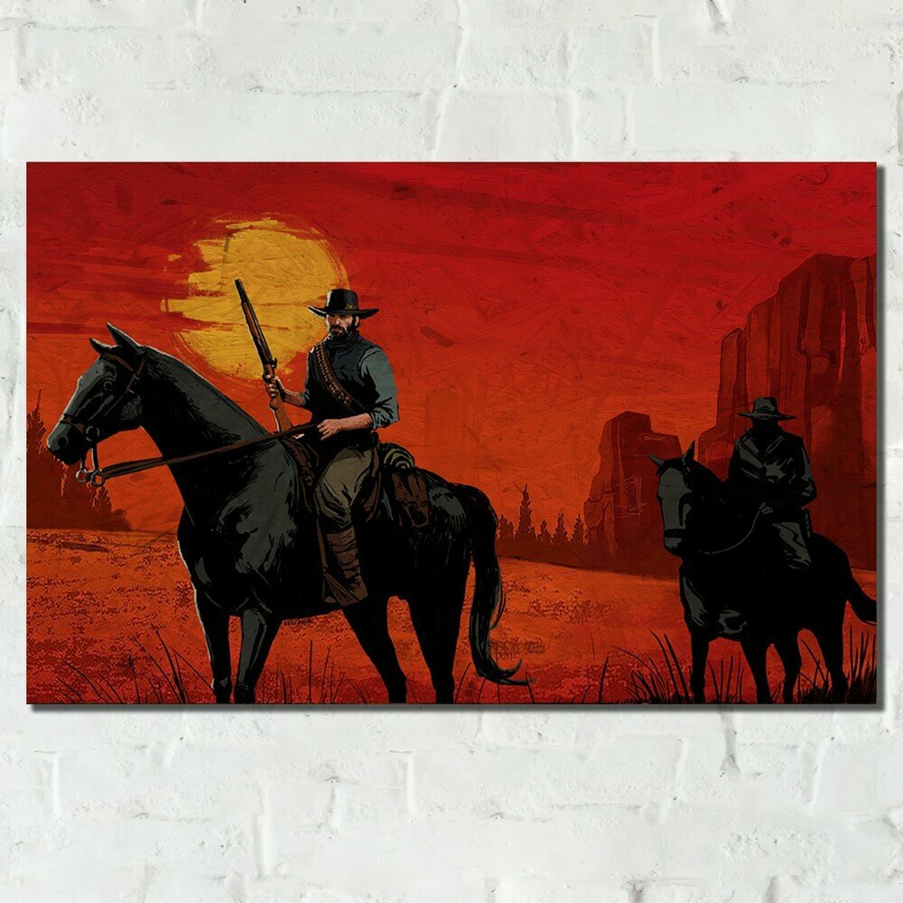 Картина интерьерная на рельефной доске ОСП Игры Red Dead Redemption 2 - 14121