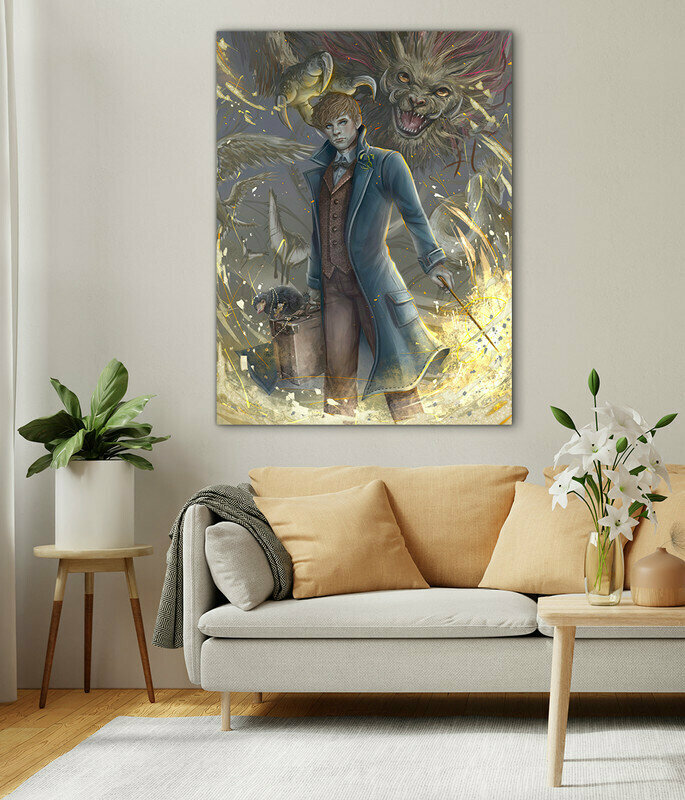 Интерьерная картина на холсте "Фантастические твари - Ньют Саламандер" размер 22x30 см