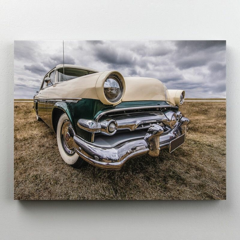 Интерьерная картина на холсте "Американский ретро автомобиль - Ford Fairlane 500 Skyliner" размер 60x45 см