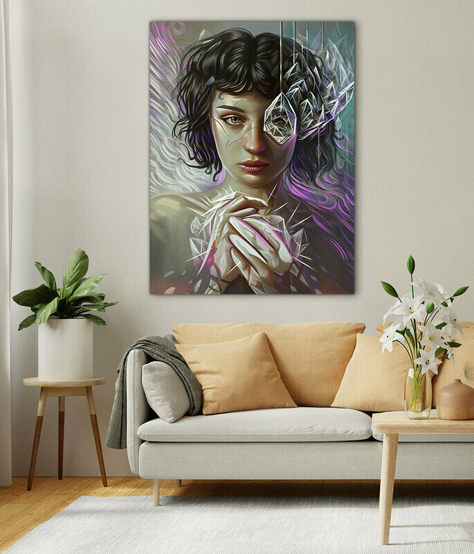Интерьерная картина на холсте "Девушка алмаз - Арт" размер 22x30 см