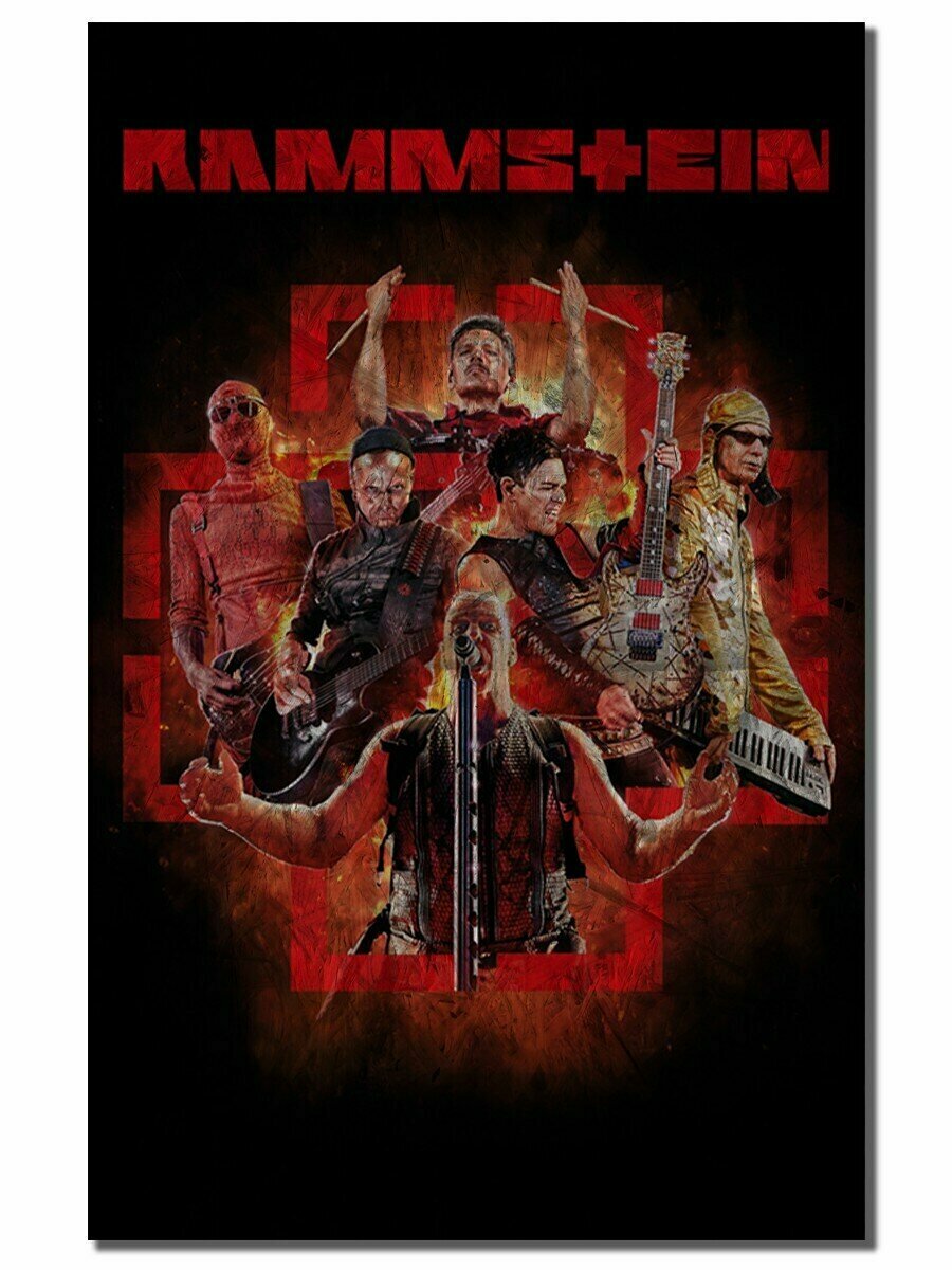 Картина интерьерная на рельефной доске, рисунок музыка rammstein рамштайн - 5341 В