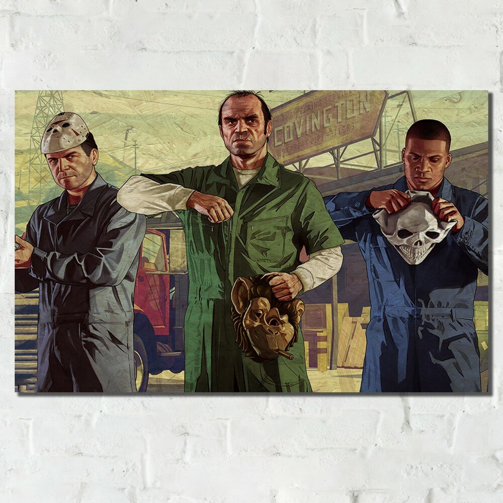 Картина интерьерная на рельефной доске ОСП Игры Grand Theft Auto V - 14367