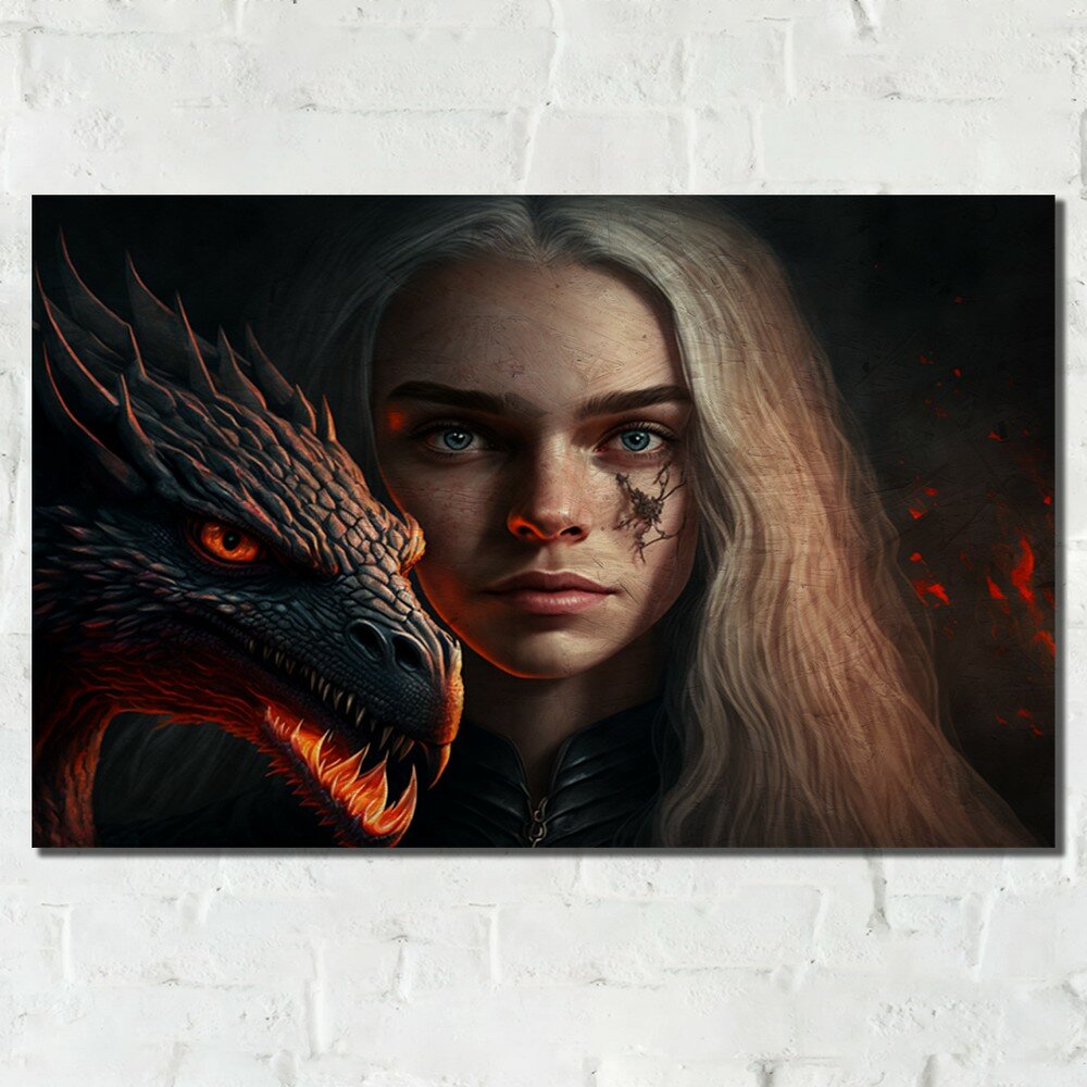 Картина интерьерная на рельефной доске ОСП сериалы дом дракона - 7036