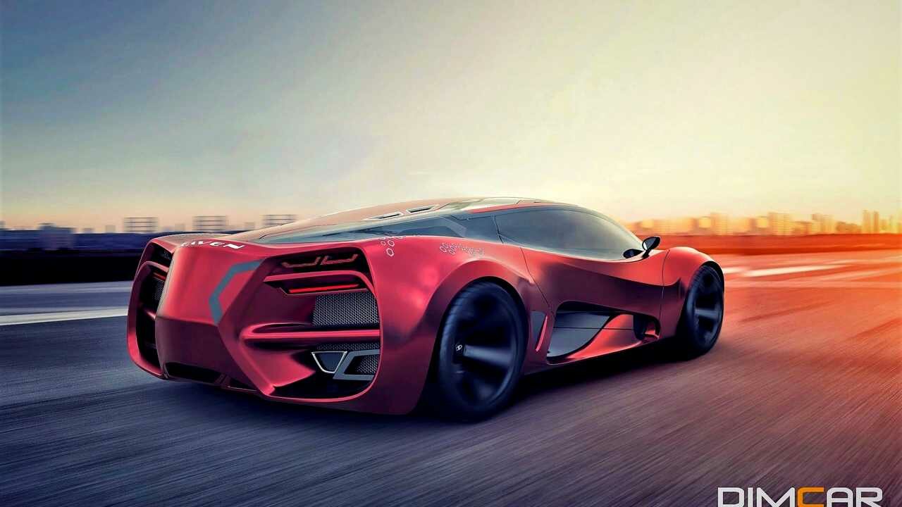 Картина на холсте 110x60 LinxOne "Спорткар жигули коцнепт lada raven" интерьерная для дома / на стену / на кухню / с подрамником