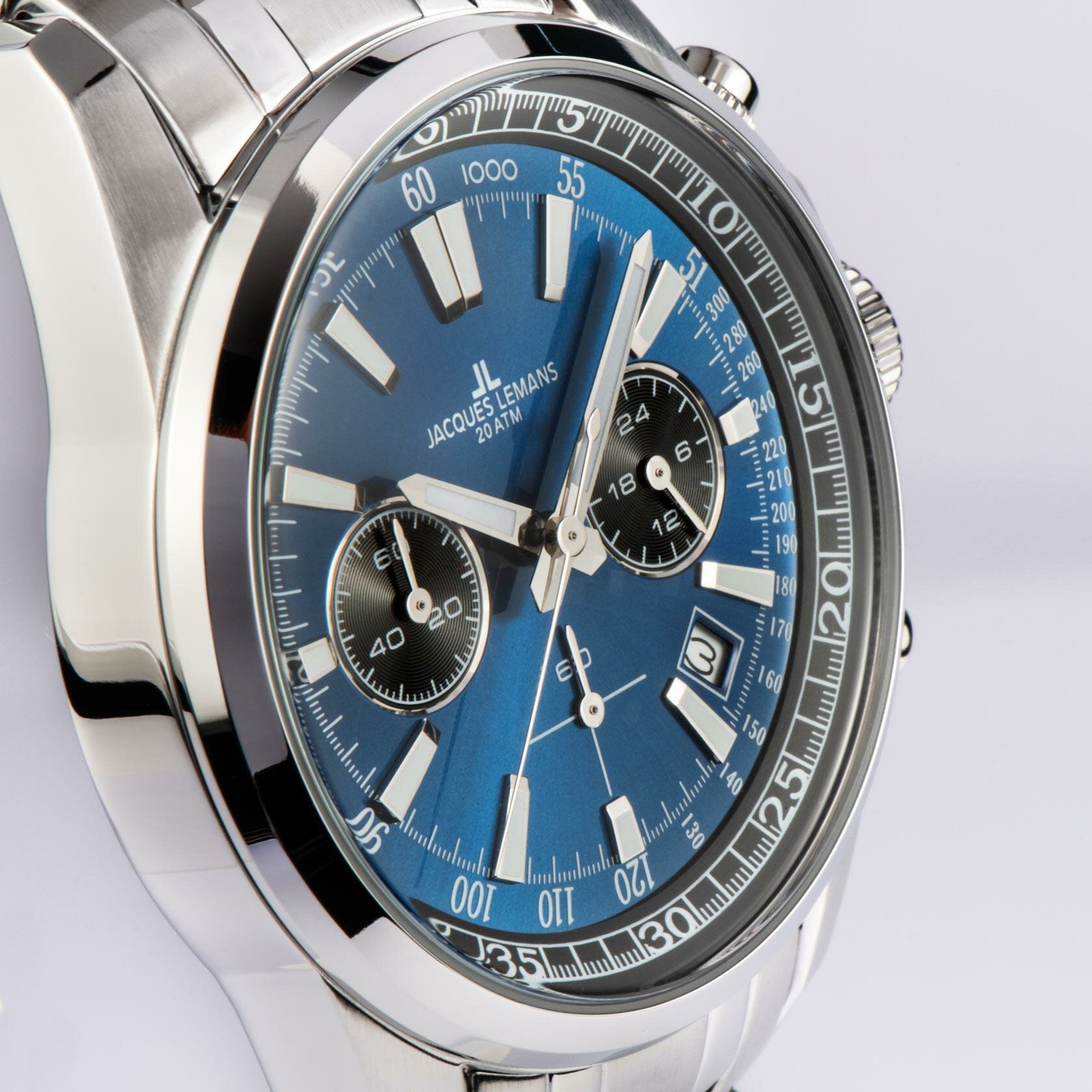 Наручные часы JACQUES LEMANS, синий, серебряный, черный, бирюзовый, серый — фото 1