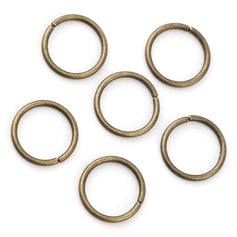 Фурнитура для бижутерии Колечко одинарное 0001469 бронзовый цвет 14 мм, цена за 100 шт.