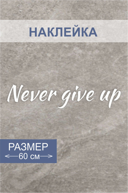 Наклейки на авто машину с надписью " Never give up "
