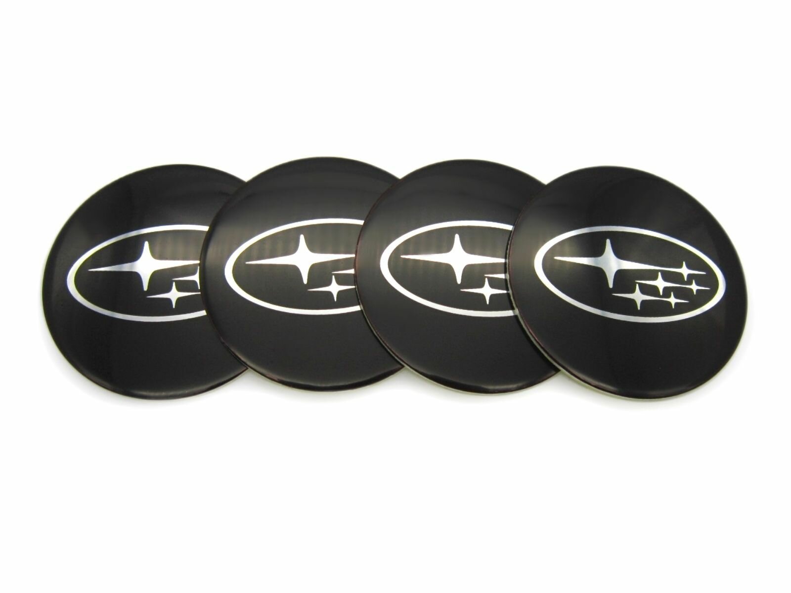 Наклейки на диски и колпаки Subaru black 45 мм