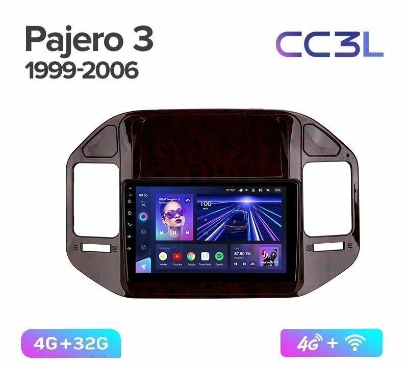 Магнитола TEYES MITSUBISHI PAJERO 3 1999-2006 г. CC3L 4/32ГБ.