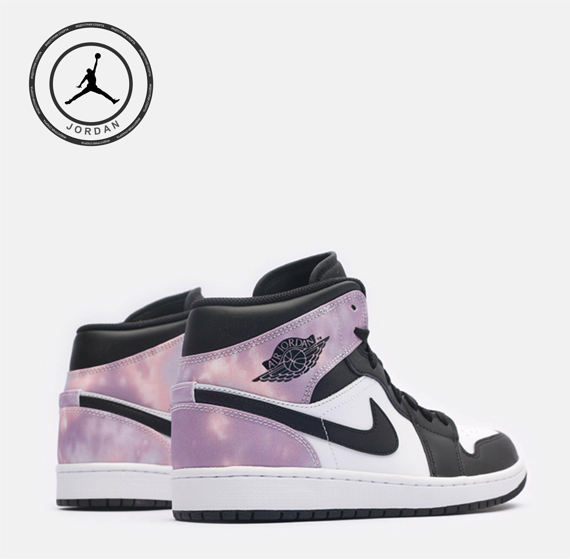 Кроссовки Jordan Air Jordan 1 Mid, размер 8.5, белый, черный — фото 1