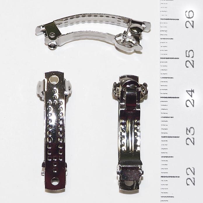 Фурнитура для бижутерии Фурнитура для бижутерии Основа для заколки-мини 0000918 серебряный цвет 30 мм, цена за 10 шт.