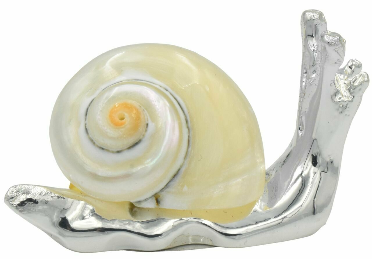 Статуэтка улитка, белая, L7-87