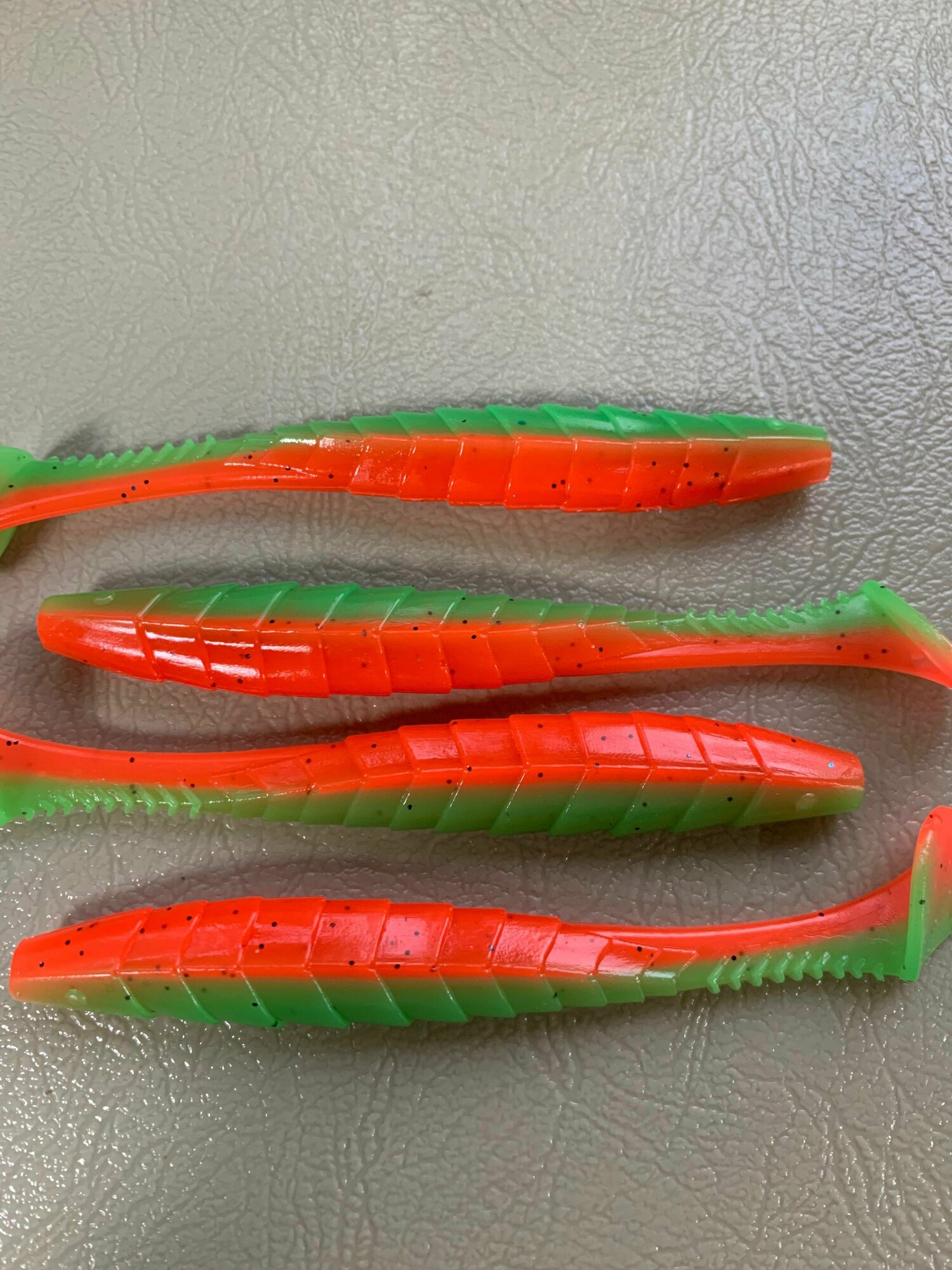 Мягкая силиконовая приманка Пайк Минноу (Pike Minnow) 120 мм,4 шт, Арбуз/Arbuz.