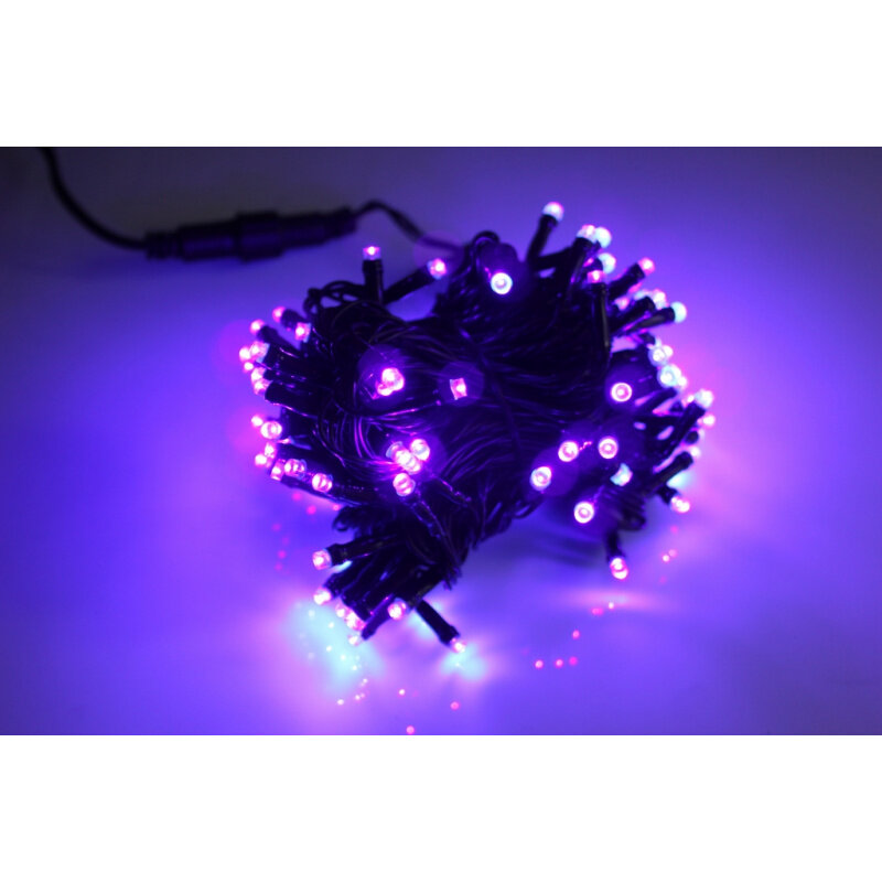 LED-PL-100-10M-240V-PP/BL Светодиодная гирлянда фиксинг 10м, IP22 220V Пурпурные LED (100 - DIP 5мм)