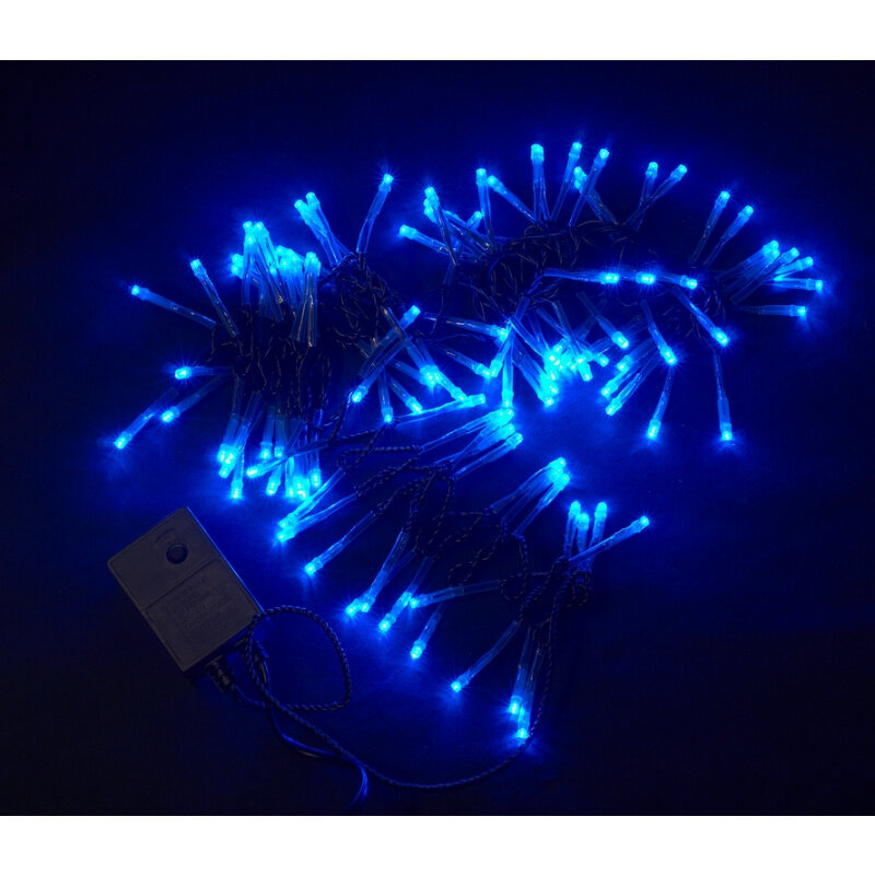 LED-XW-120-5M-C-240V LED гирлянда чейзинг с контроллером, 5м, 240V, 8Вт, синие LED (120 DIP 5мм)