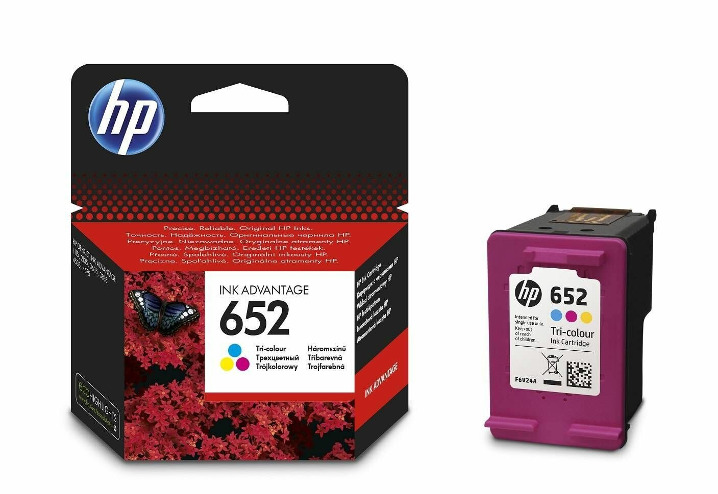 Картридж HP 652 F6V24AE, трехцветный